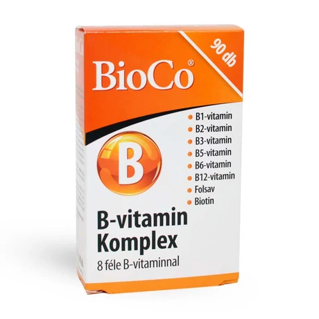 BioCo B-vitamin Komplex tabletta 90db I 8-féle B-vitamint tartalmaz