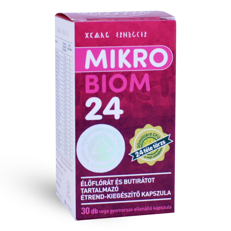 MikroBiom 24 kapszula I Egészséges bélflóra, 24 baktériumtörzzsel
