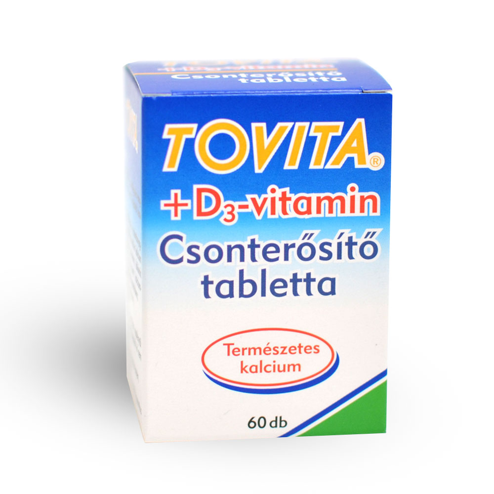 Tovita csonterősítő tabletta + D3 vitamin I Természetes kalciummal